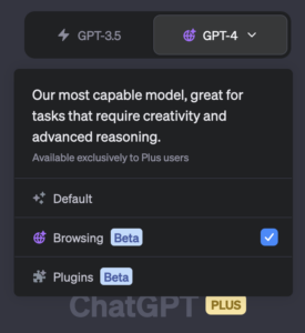 ChatGPT : comment activer la navigation sur le web et les plugins