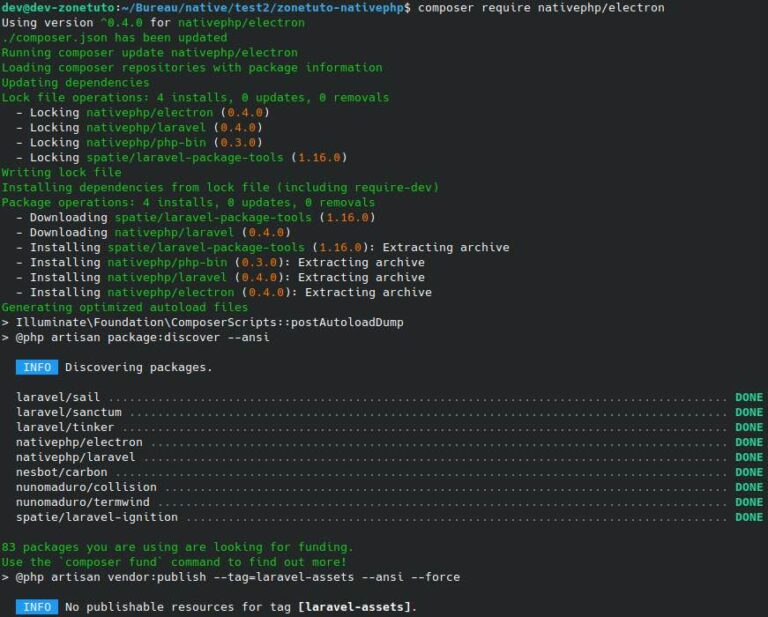Comment installer NativePHP pour faire des applications de bureau