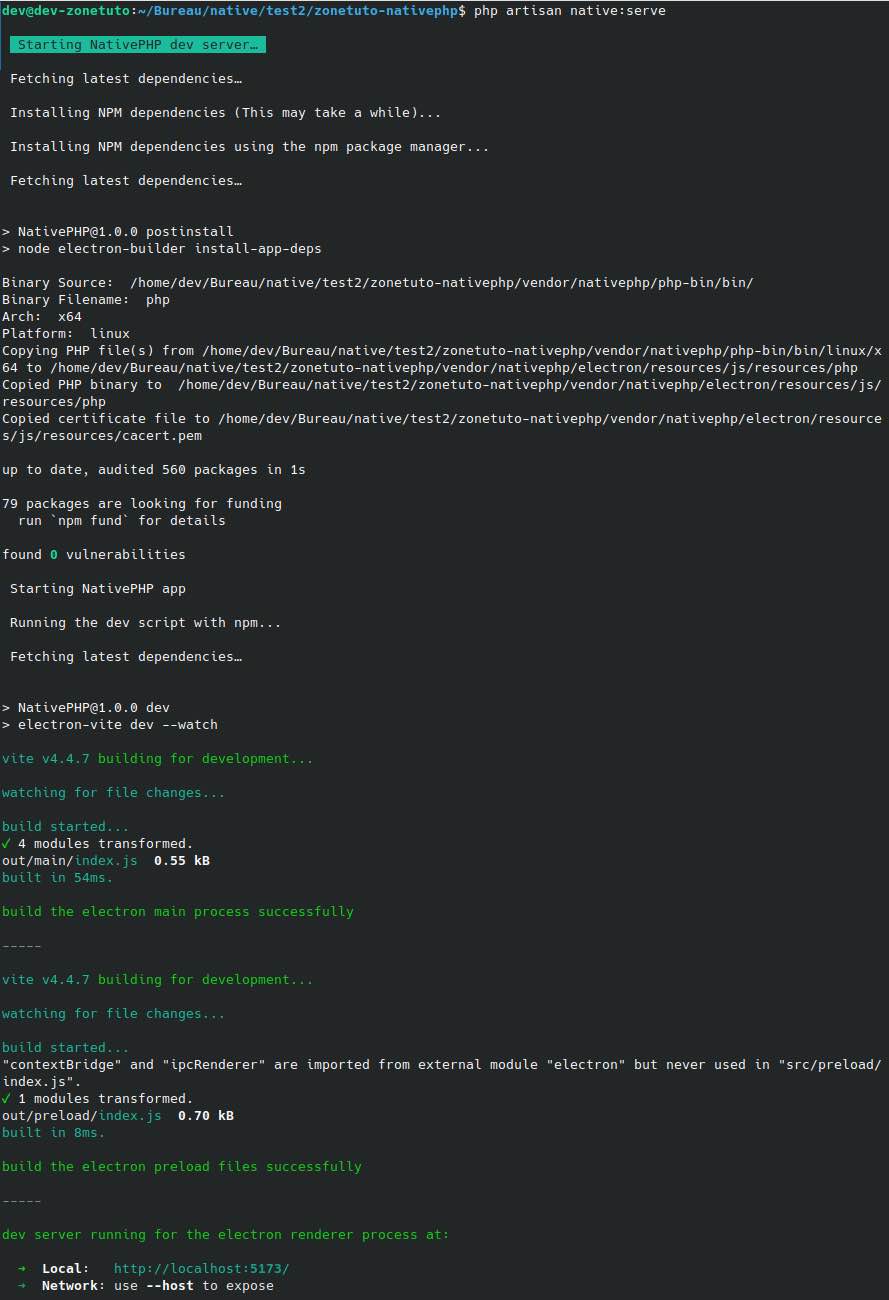 Comment installer NativePHP pour faire des applications de bureau