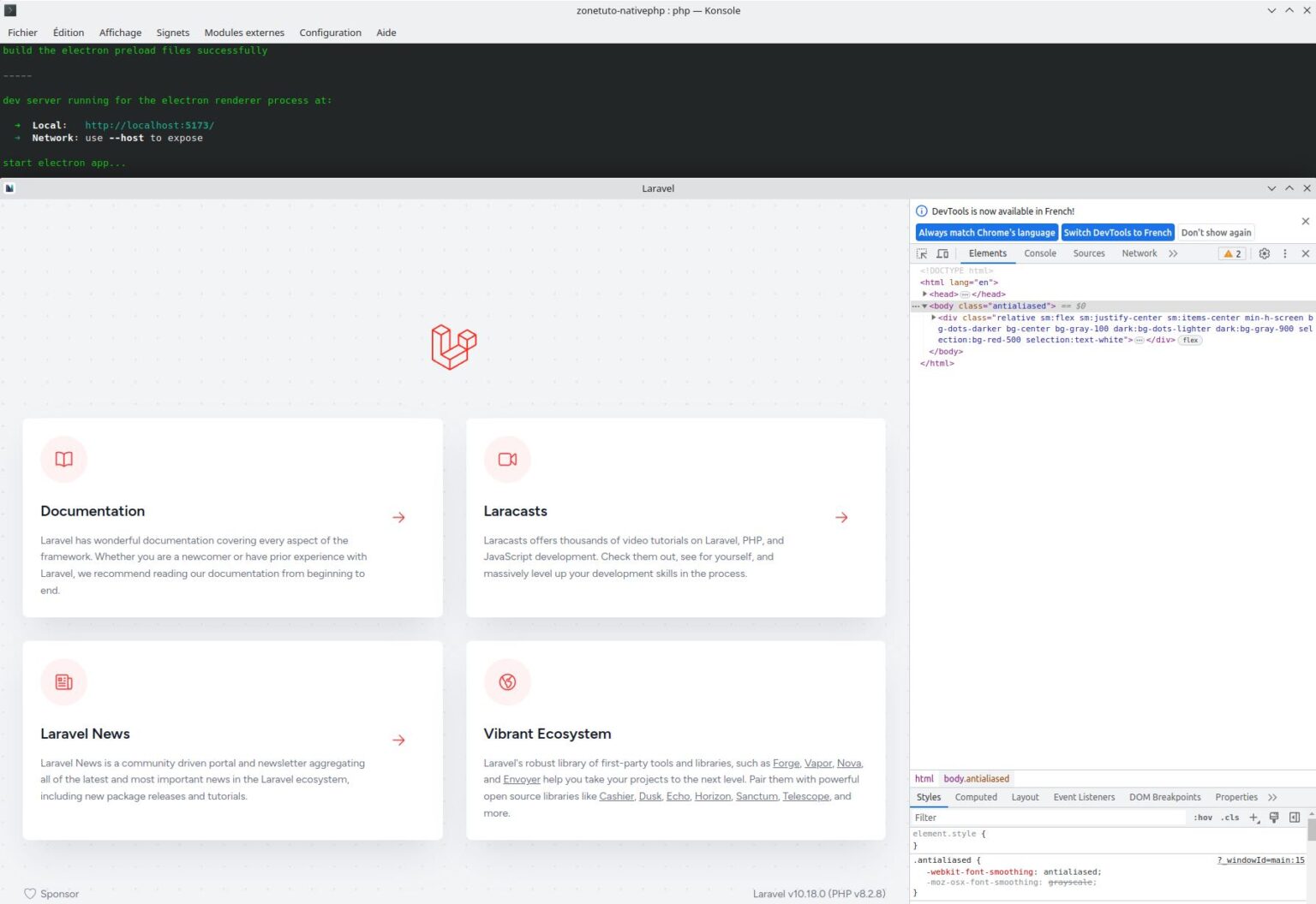 Comment installer NativePHP pour faire des applications de bureau