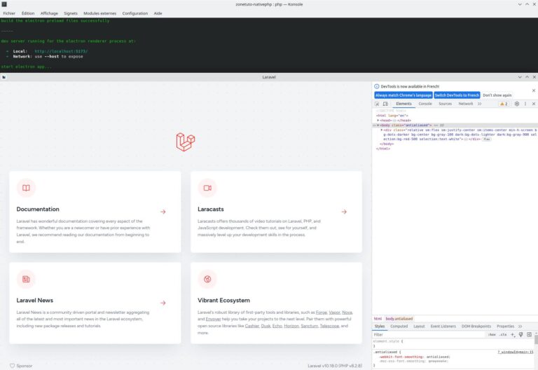 Comment installer NativePHP pour faire des applications de bureau