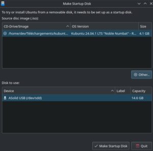 Créer une clé USB d'installation bootable sous Linux Ubuntu
