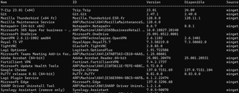 Le gestionnaire de paquets WinGet sous Windows pour gérer les applications