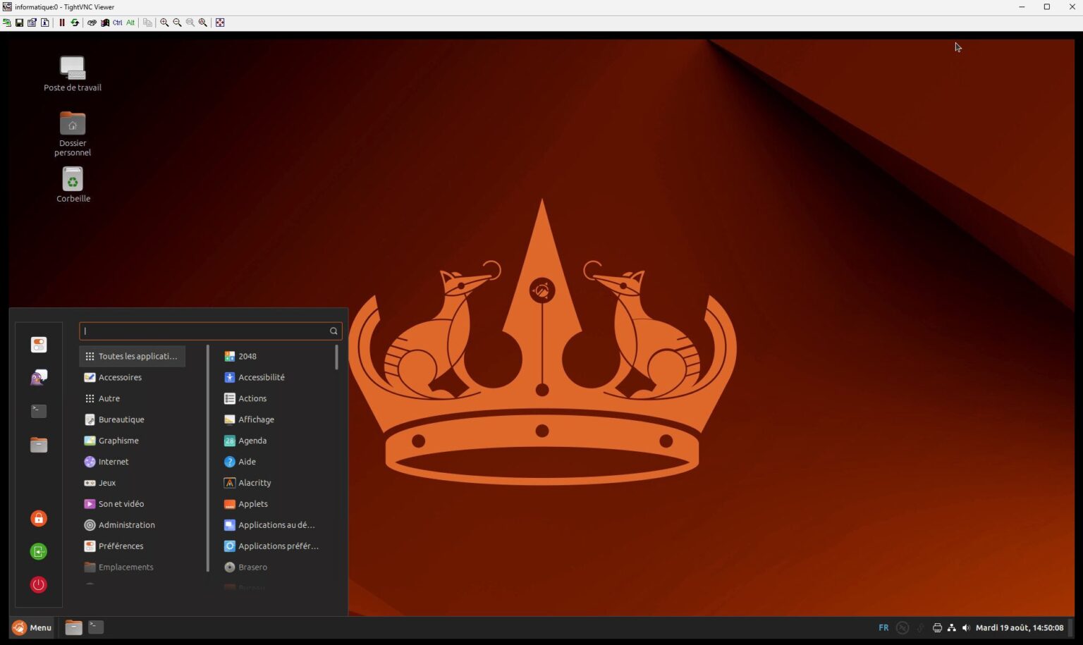 Prendre la main sur un PC Linux avec VNC via x11vnc