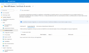 Créer une application Azure pour utiliser l'API Microsoft Graph