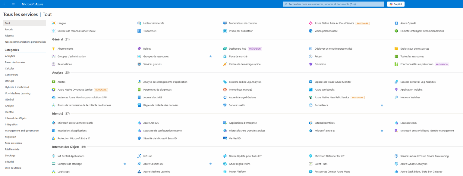 Créer une application Azure pour utiliser l'API Microsoft Graph